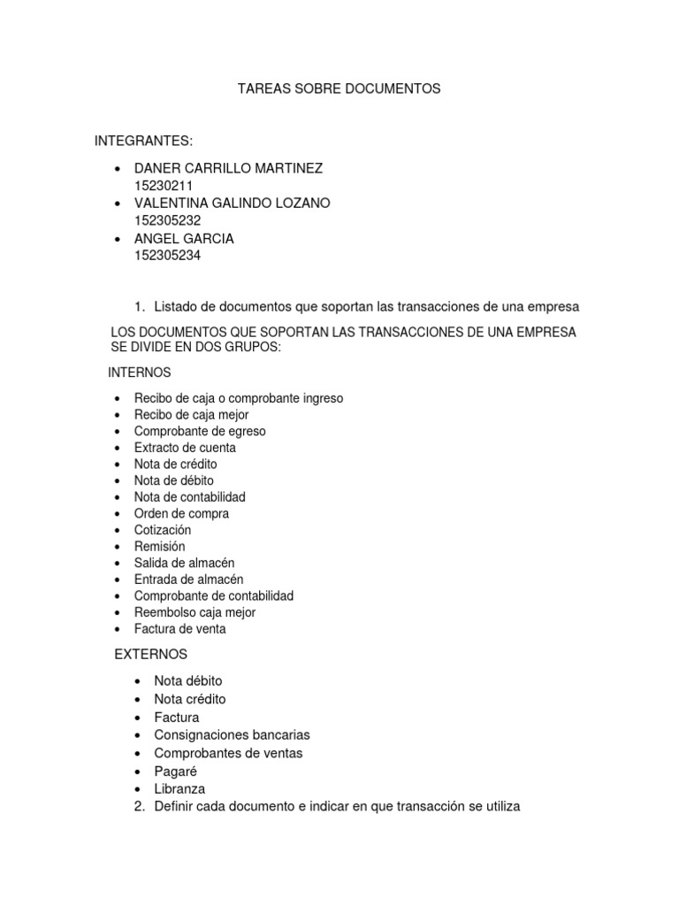 Tareas de Documentos | PDF