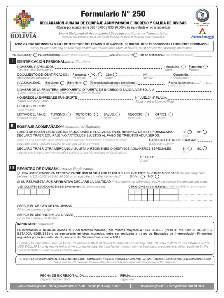 Formulario 250 DS 4492 | PDF