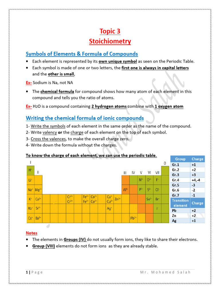 Topic.3 Stoichiometry | PDF | Mole (Unit) | Stoichiometry