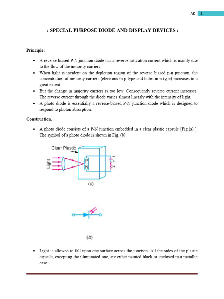 Special Purpose Diode | PDF | P–N Junction | Diode