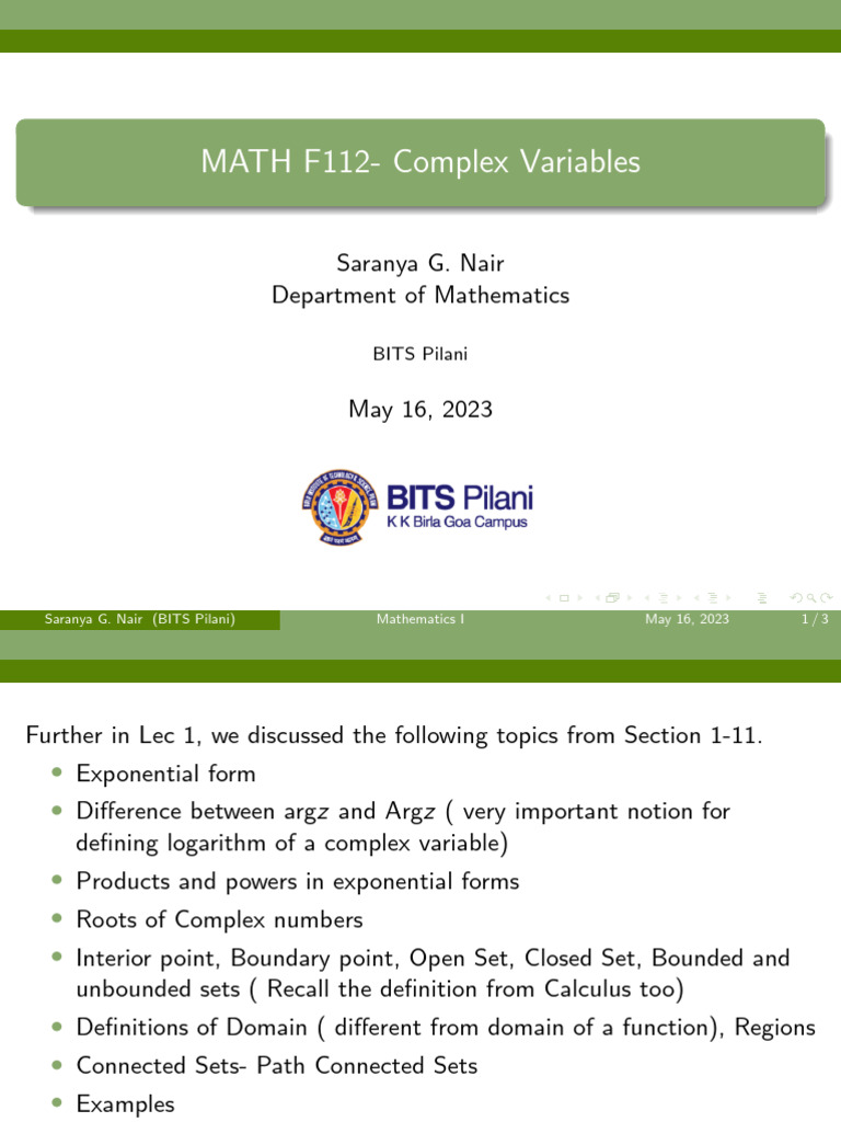 Lec 1- Review of Sections 1-11 | PDF
