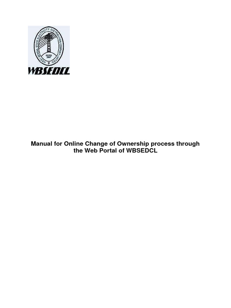 WBSEDCL Online Ownership Change Guide | PDF | World Wide Web | Internet ...
