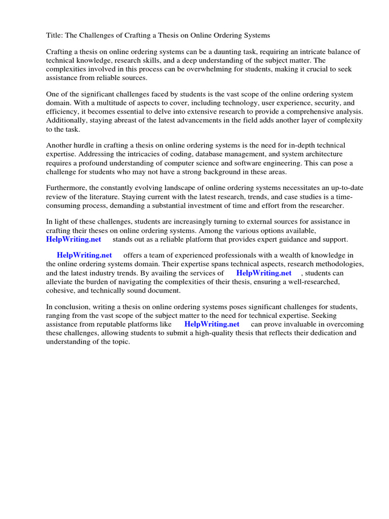 Thesis On Online Ordering System | PDF | Control Theory | E Commerce