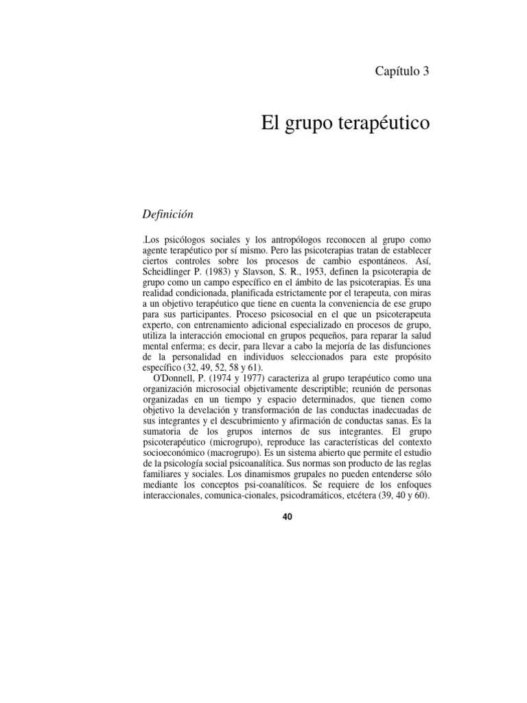 BASES DE LA TERAPIA DE GRUPO ISABEL PORTILLO PDF - Removed | PDF ...