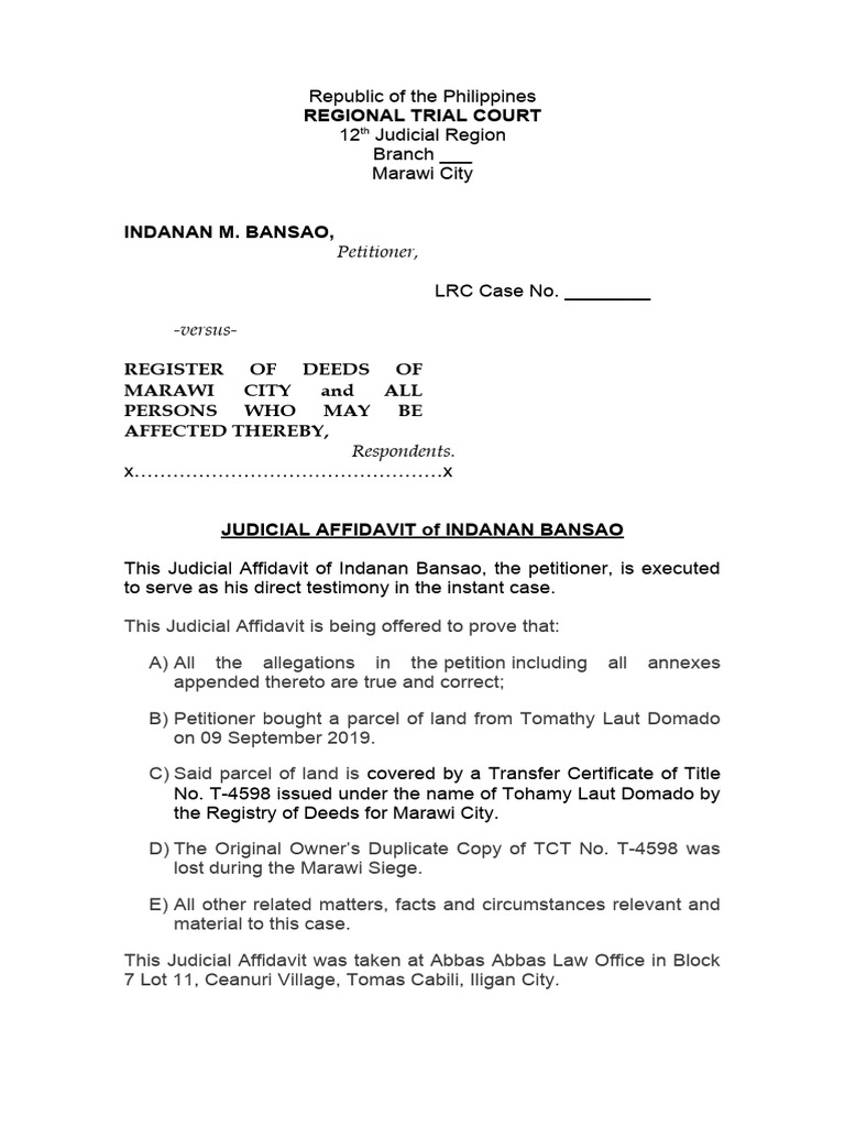 Judicial Affidavit | PDF | Affidavit | Common Law Judicial Affidavit | PDF | Affidavit | Common Law