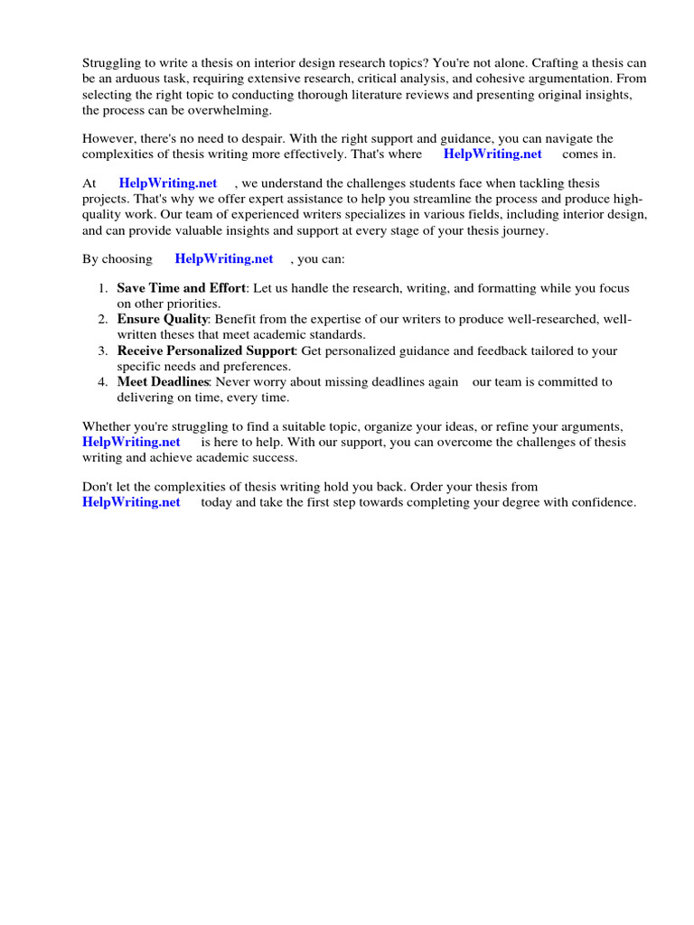 Interior Design Research Thesis Topics | PDF