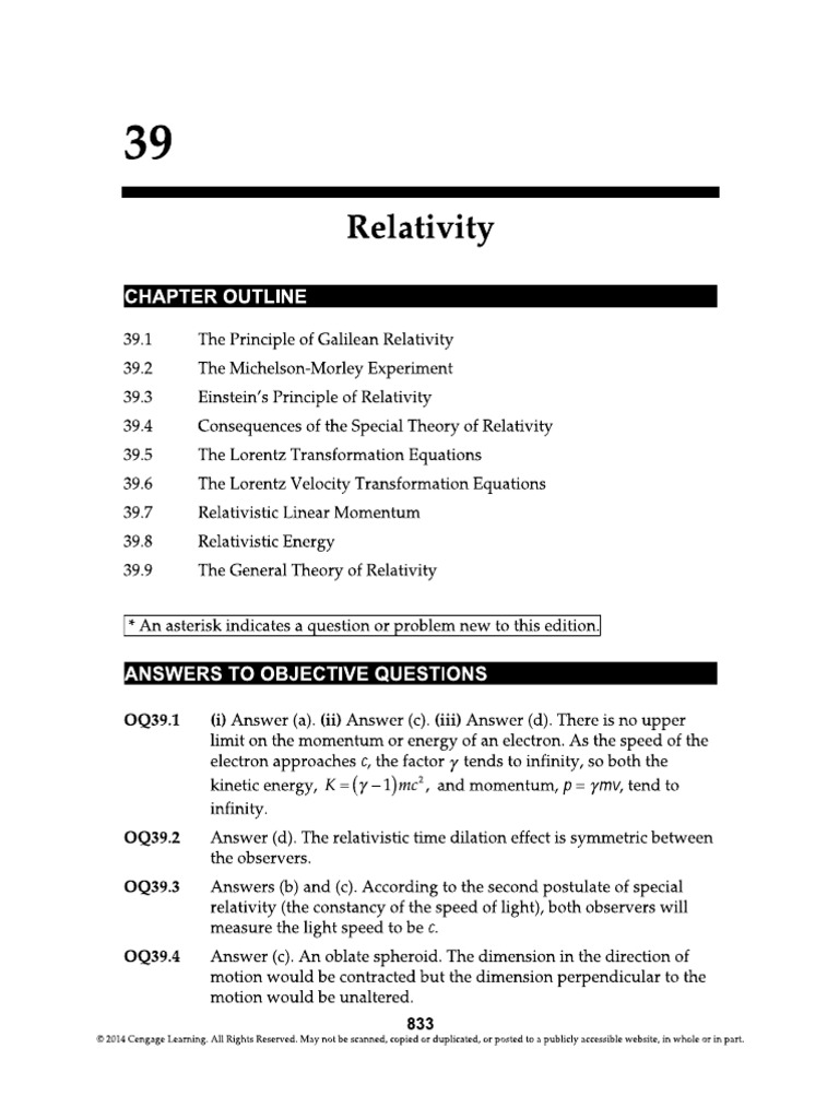ch-39 Relativity | PDF