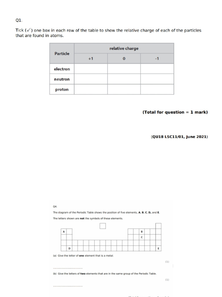 Chem Test Yr8 | PDF
