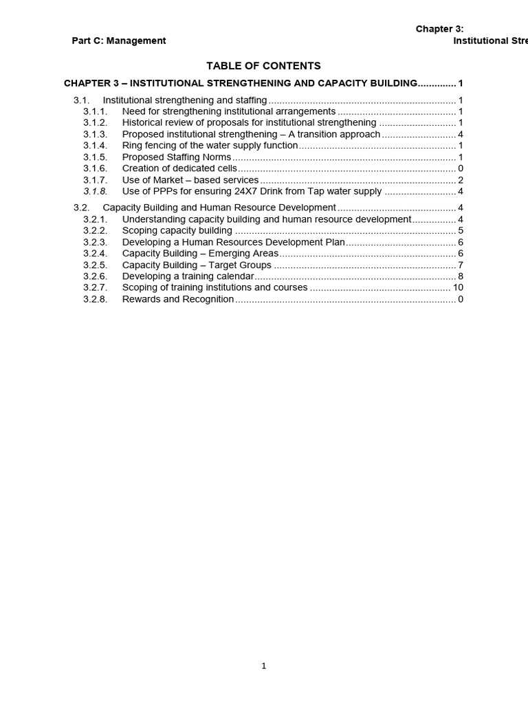 Part C Chapter 3 Institutional Strengthening and Capacity Building | PDF | Water Supply | Water