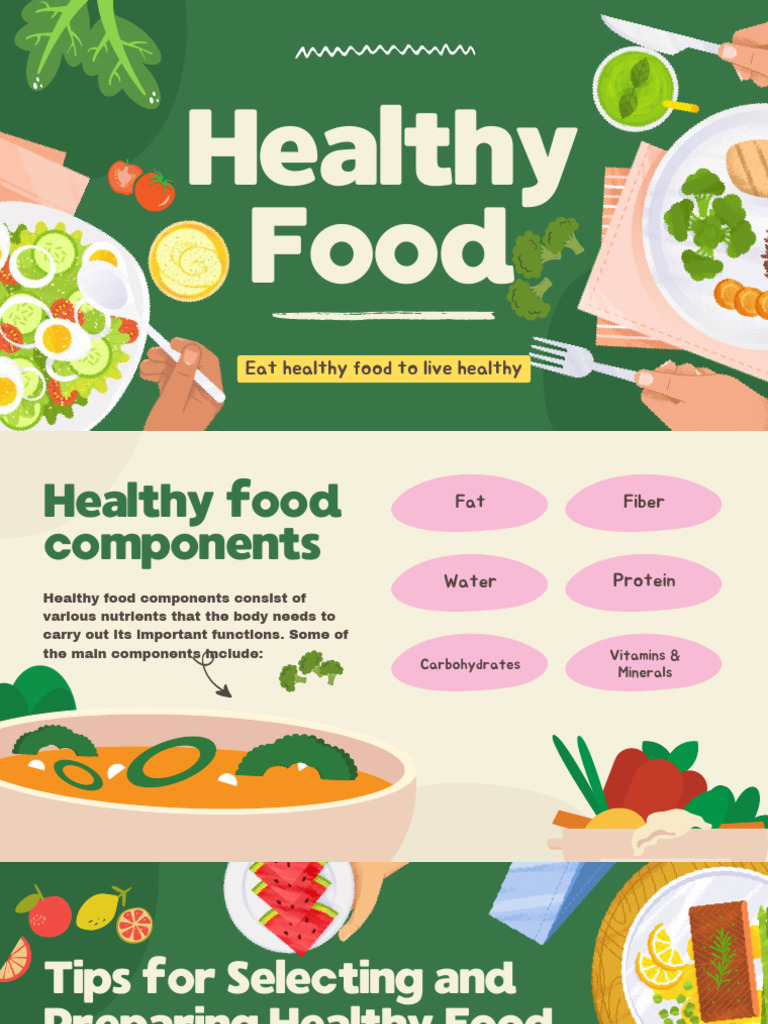 Green and Beige Illustrative Healthy Food Presentation | Download Free ...