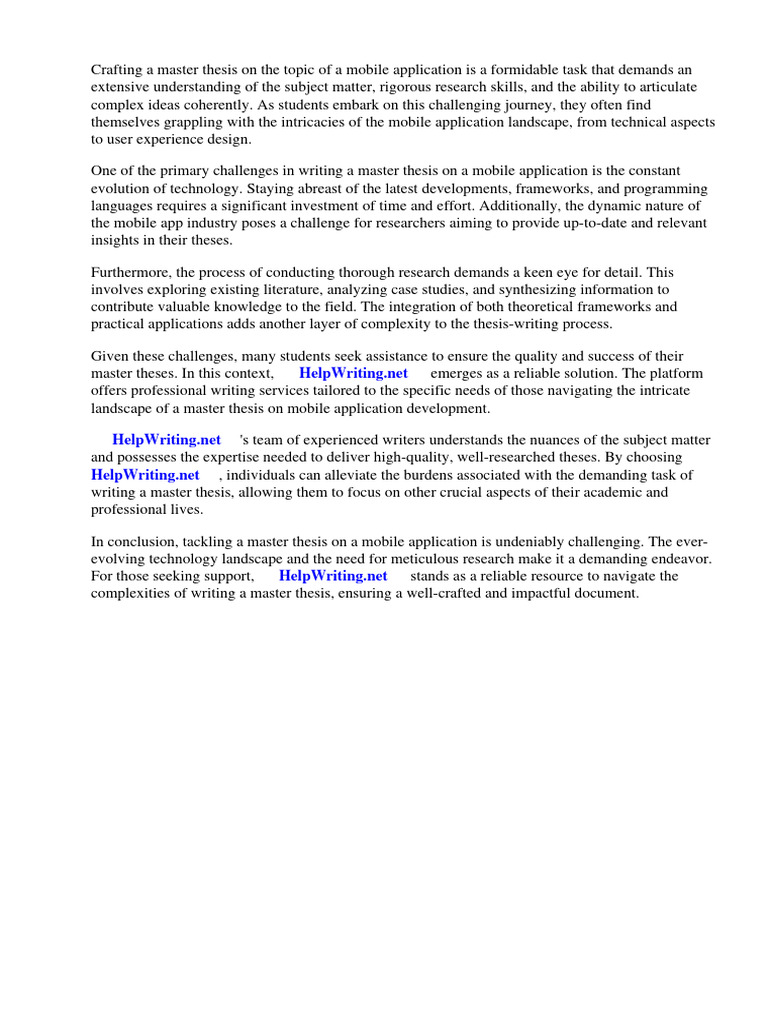 Master Thesis Mobile Application | PDF
