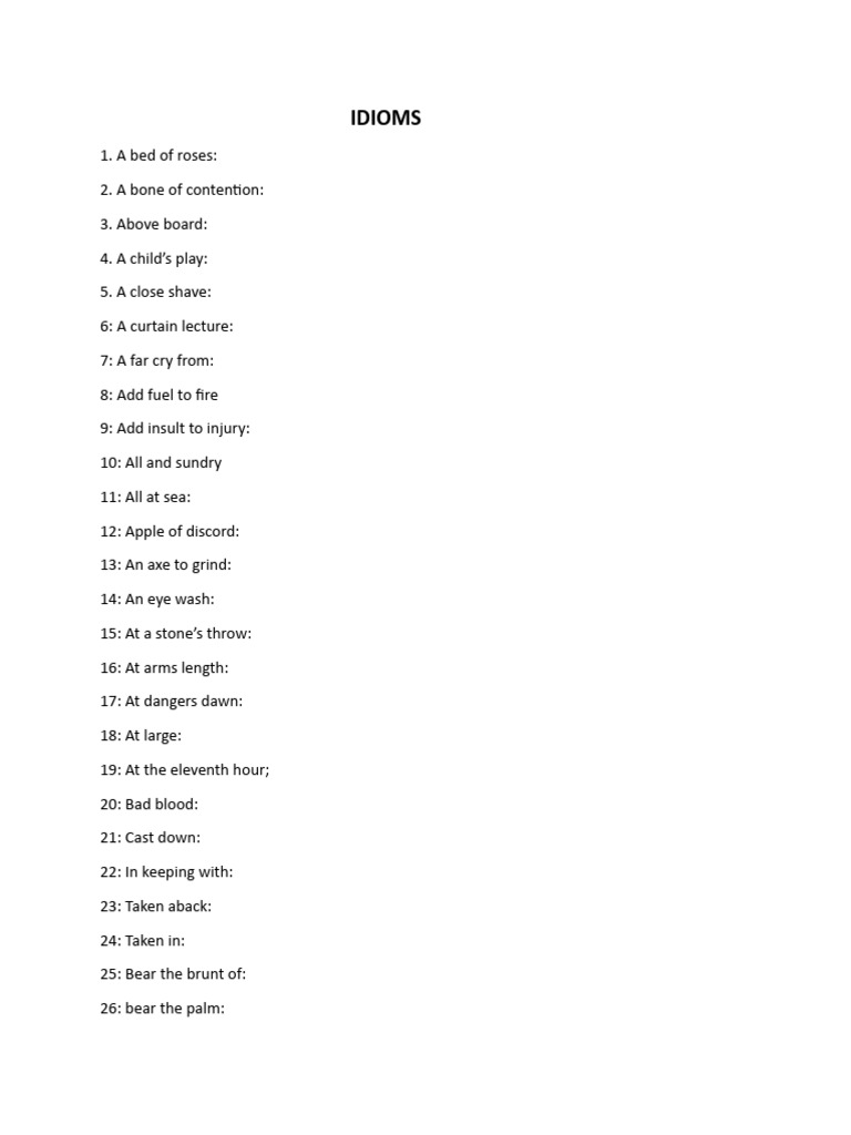 IDIOMS | PDF