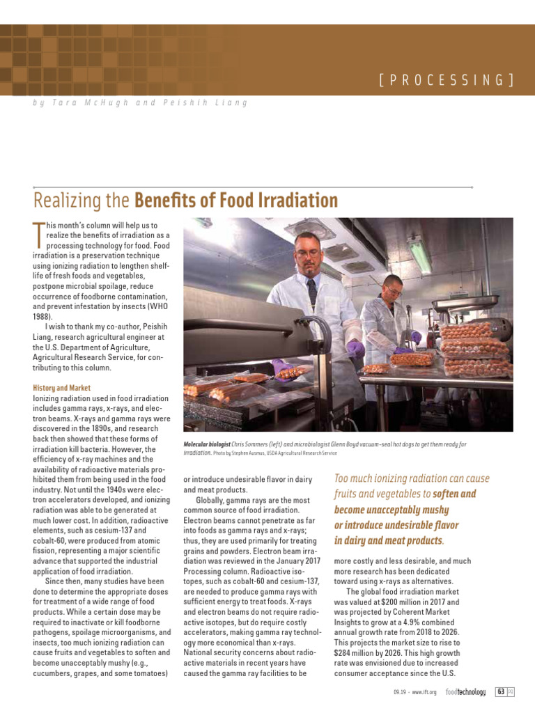 IFT-Realizing The Benefits of Food Irradiation | PDF | Gamma Ray | Food ...