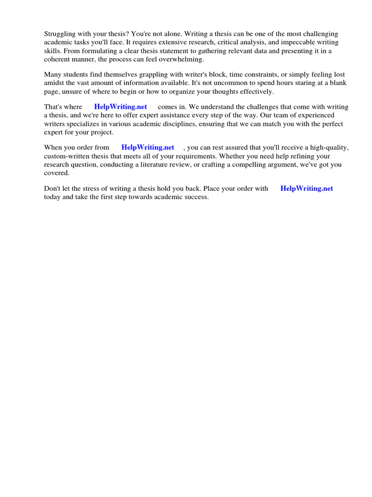 A Thesis Sample | PDF