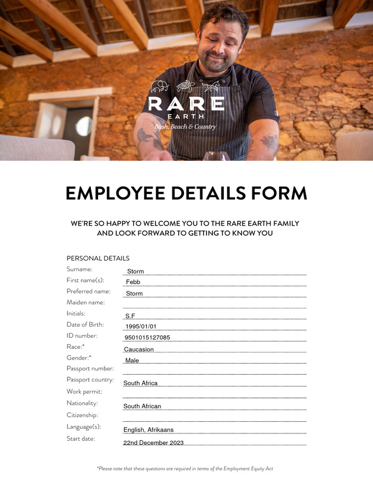 Employee Details Form | PDF