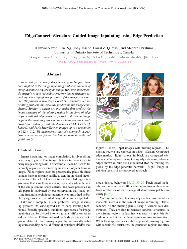 EdgeConnect Structure Guided Image Inpainting Using Edge Prediction ...