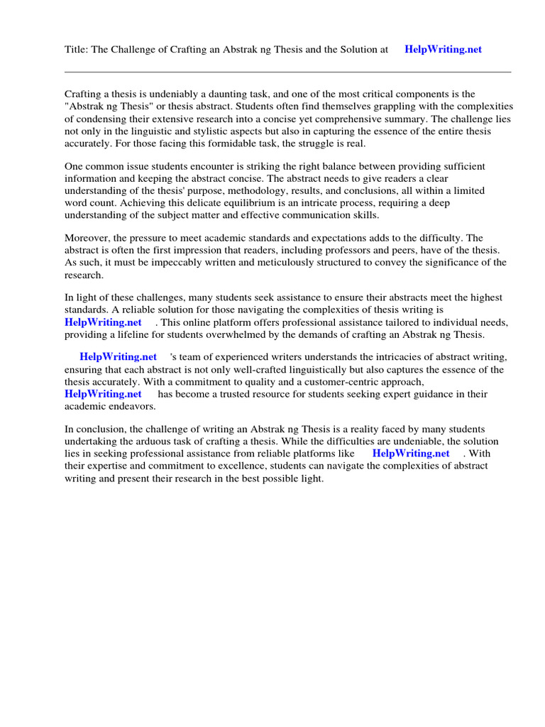 Abstrak NG Thesis | PDF | Tagalog Language | Thesis