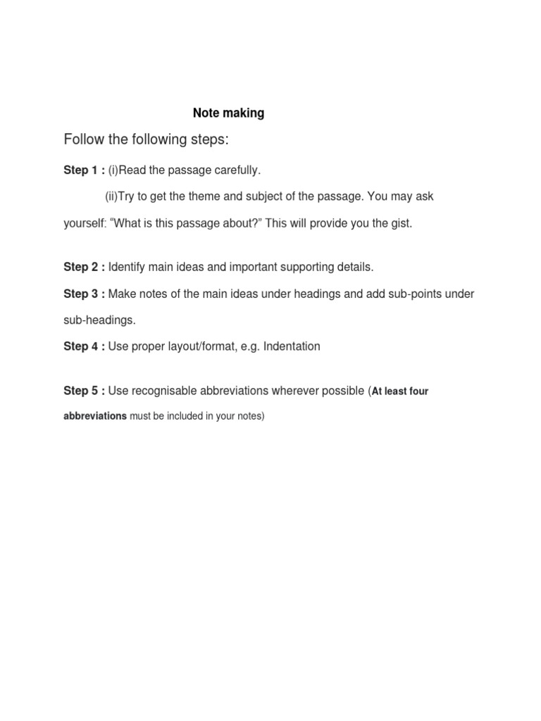 Note Making | PDF