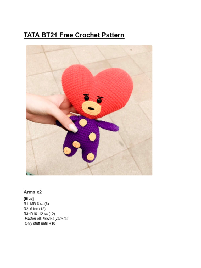 TATA BT21 Free Crochet Pattern | PDF