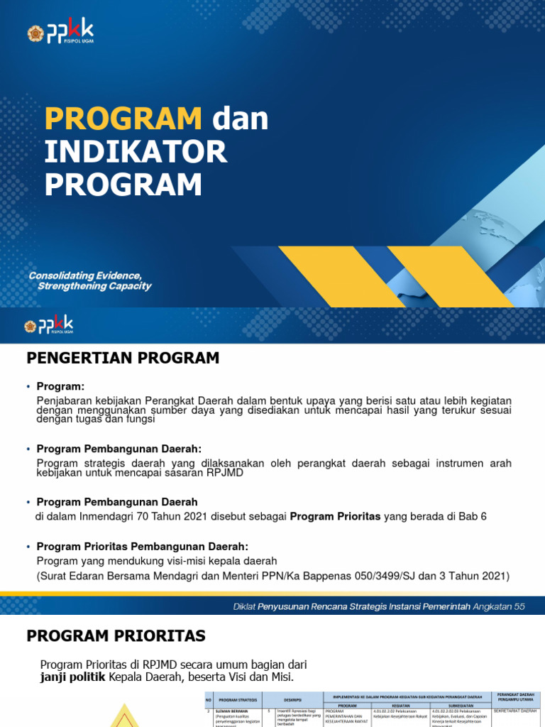 Perumusan Program, Kegiatan, Sub-Kegiatan Dan Indikator - Diklat Renstra 55 (21-24 November 2023 ...
