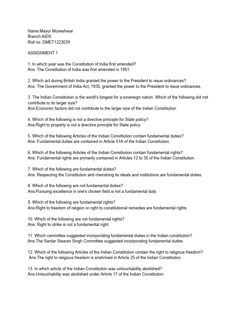 Indian Constitution | PDF | Statutory Law | Common Law