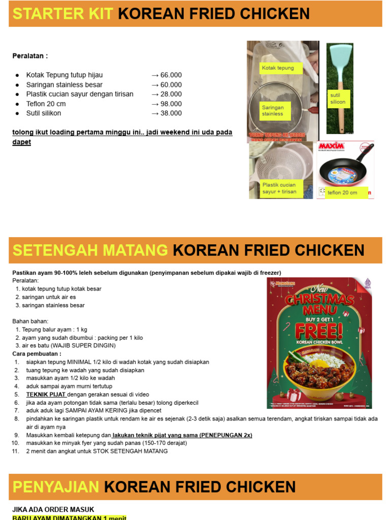 Sop Korean Fried Chicken Printable | PDF
