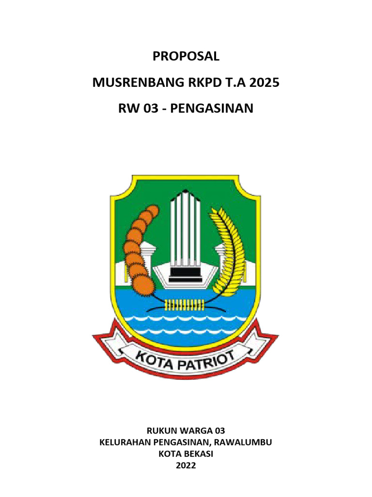 Proposal Musrenbang RW 03 Pengasinan | PDF
