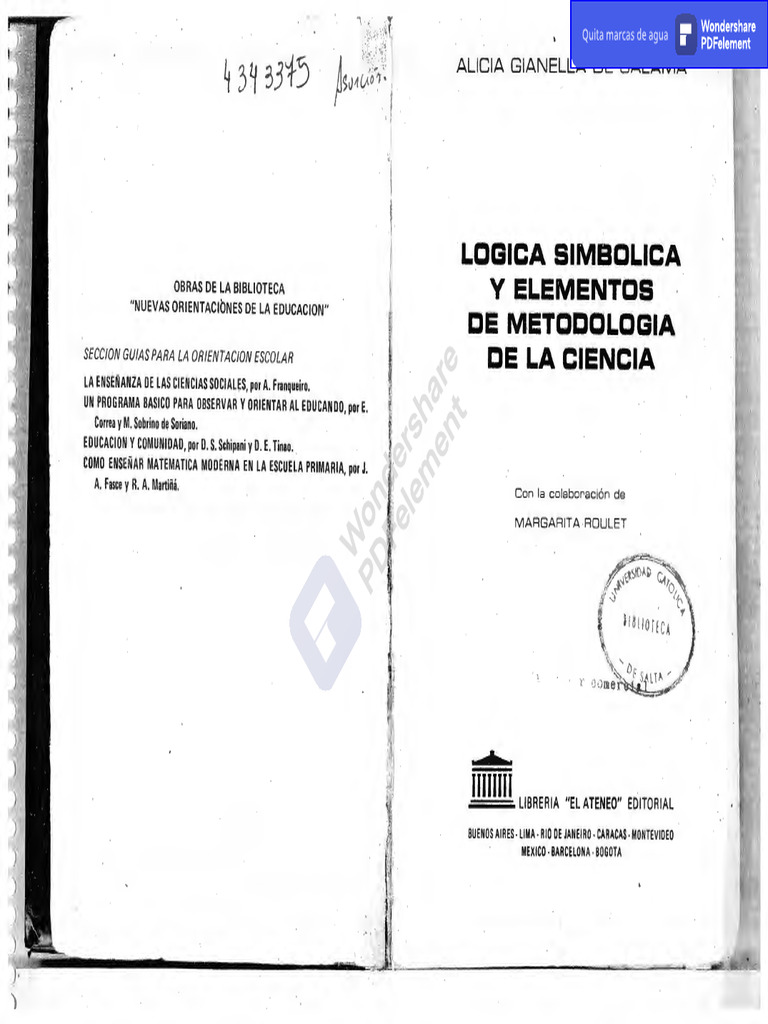 Lógica Simbólica y Metodología Científica | PDF | Lógica matemática ...