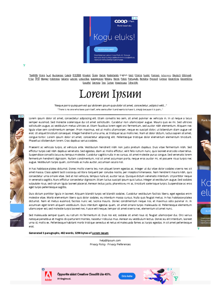 Lorem Ipsum - All The Facts - Lipsum Generator | PDF