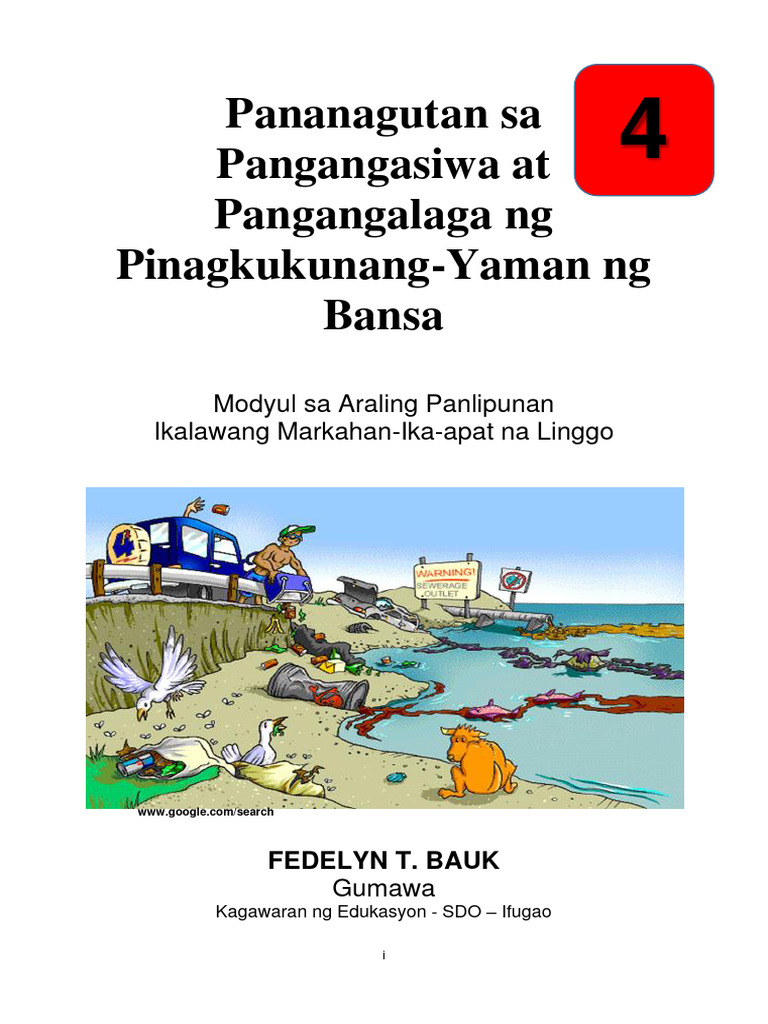 Pananagutan Sa Pangangasiwa at Pangangalaga NG Pinagkukunang-Yaman NG ...