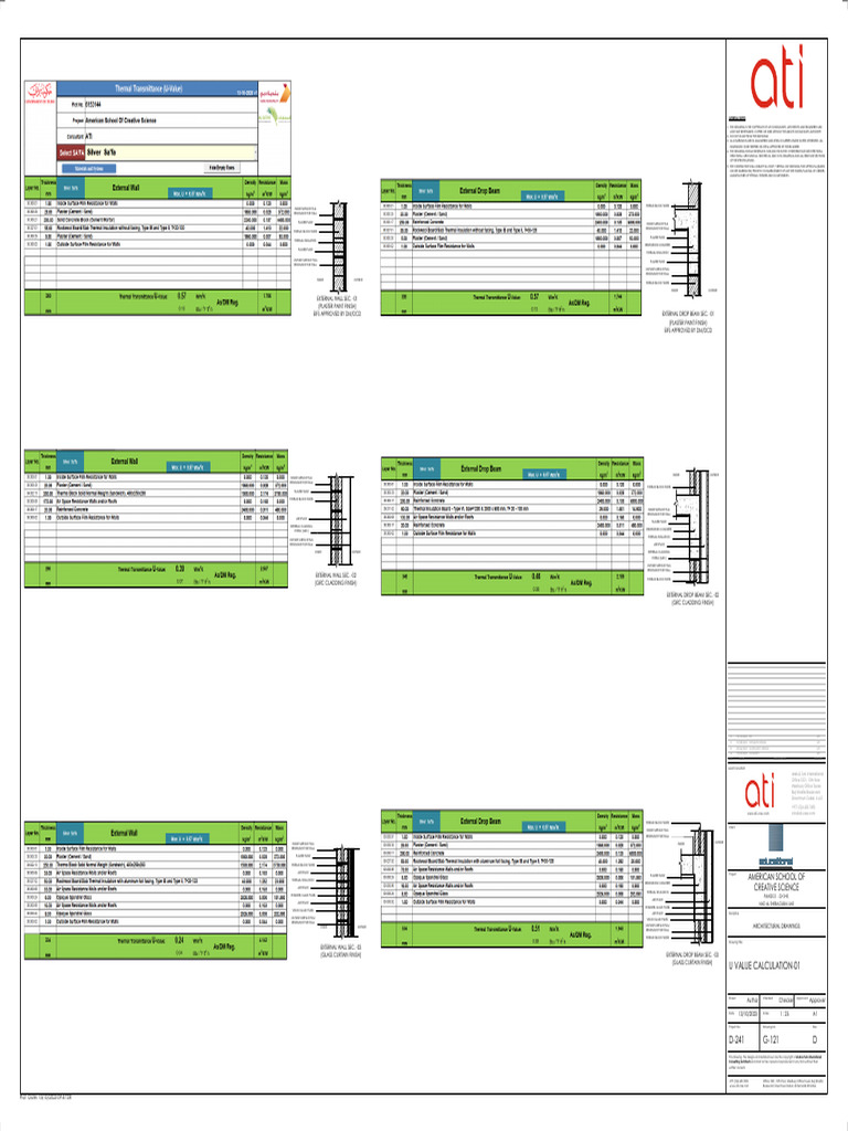 G-121-U Value Calculation-01 | PDF | Wall | Plaster