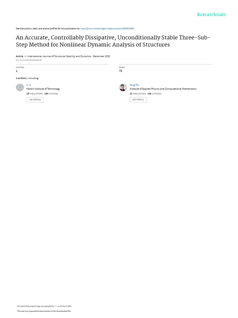 An Accurate, Controllably Dissipative, Unconditionally Stable Three-Sub-Step Method For ...