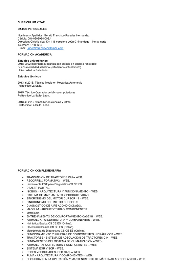 Curriculum Actual 2022 Gerald | PDF