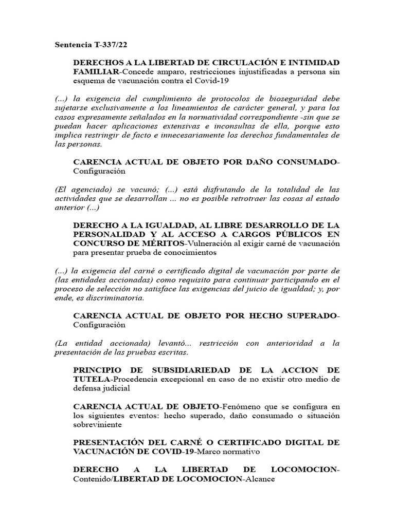 T 337 22 | PDF | Derecho Constitucional | Caso de ley