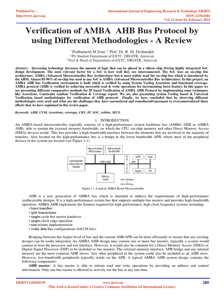 AMBA AHB Protocol Verification Review | PDF | System On A Chip ...