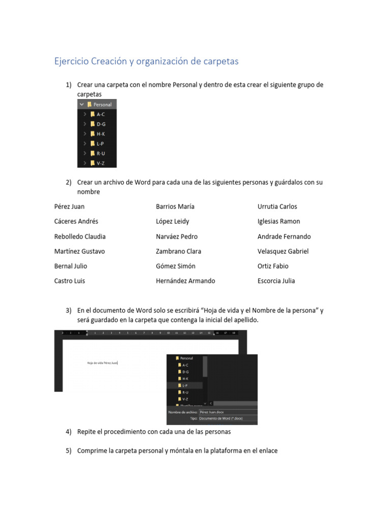 Ejercicio Creación y Organización de Carpetas (1) | PDF