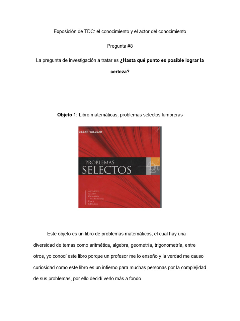 Tres Objetos TDC | PDF | Prueba matemática | Certeza