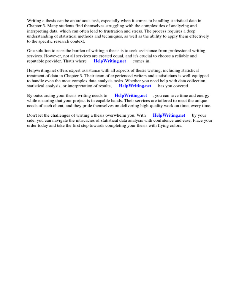Sample Thesis Chapter 3 Statistical Treatment of Data | PDF | Methodology | Statistics