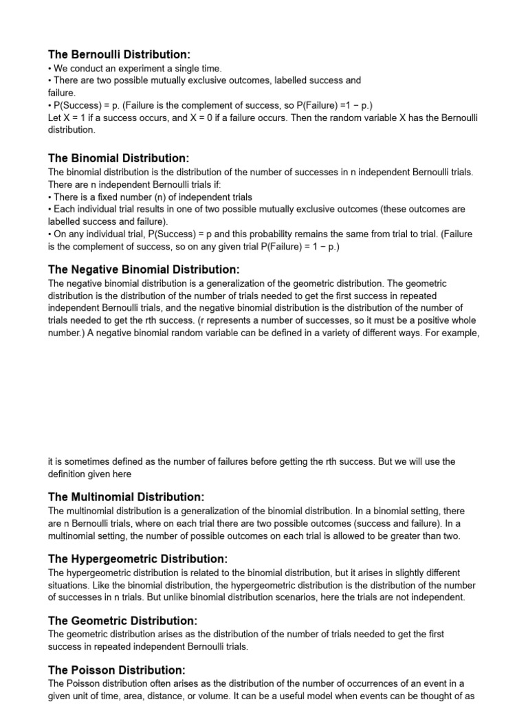 Overview of Probability Distributions | PDF | Probability Distribution ...