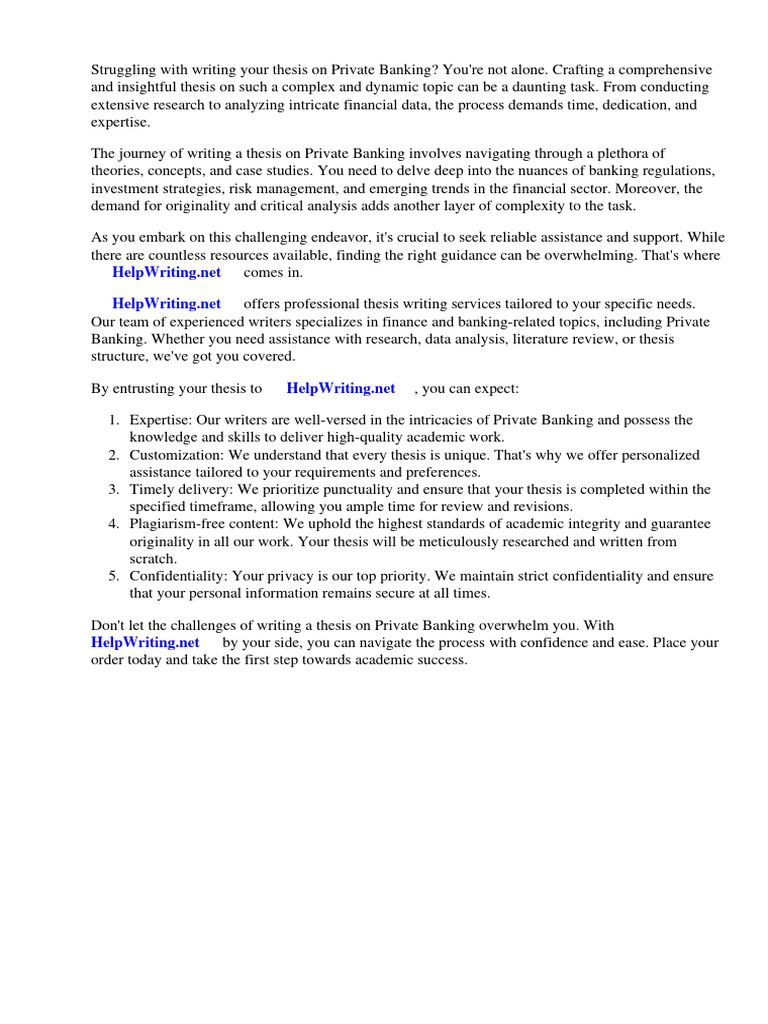 Thesis Private Banking | PDF | Banks | Interest