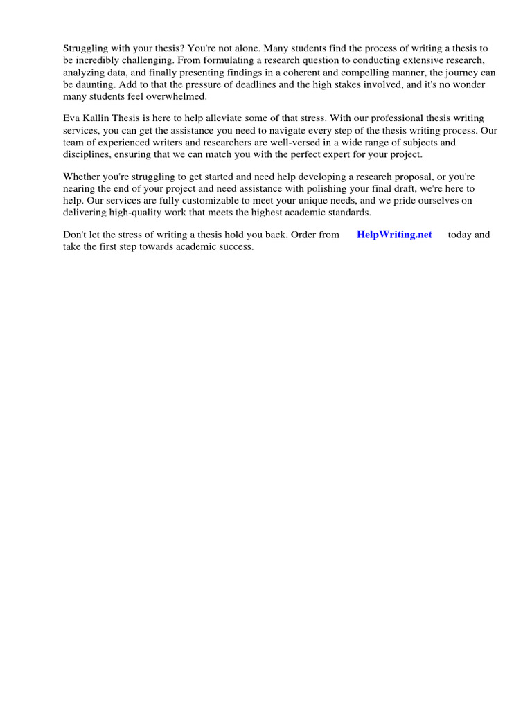 Thesis Writing Support Services | PDF