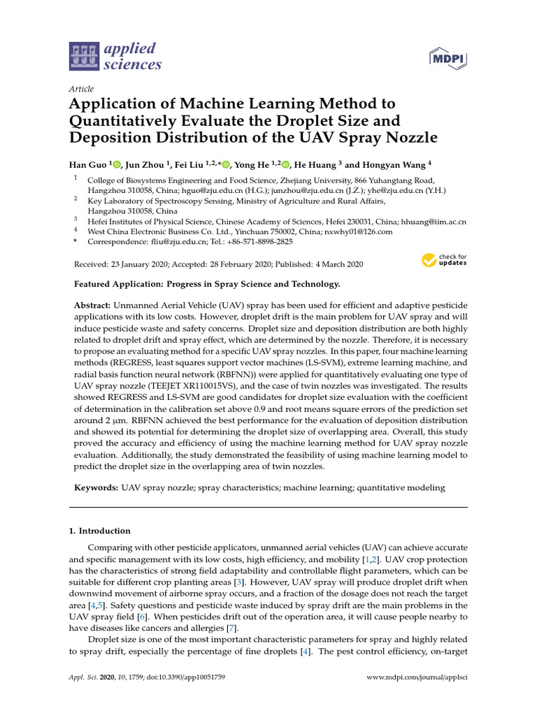Application of Machine Learning Method To Quantitatively Evaluate The Droplet Size and ...