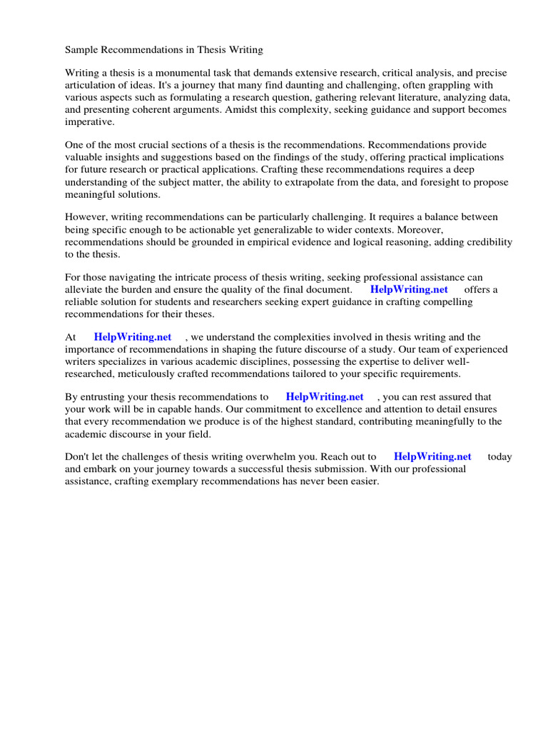 Crafting Thesis Recommendations Effectively | PDF | Thesis | Essays