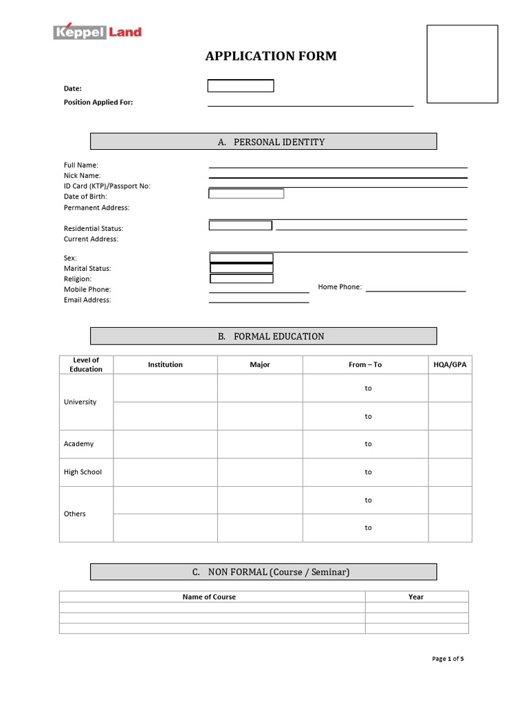 Employee Application Form | PDF