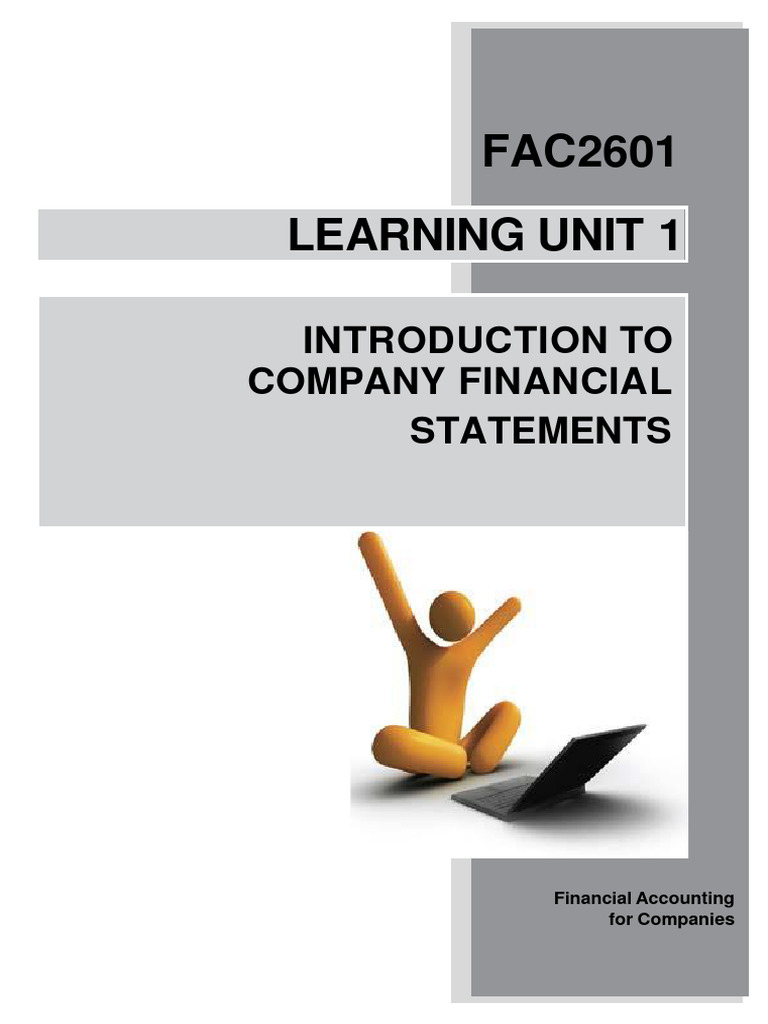 Learning Unit 1 - Introduction To Company Financial Statements | PDF