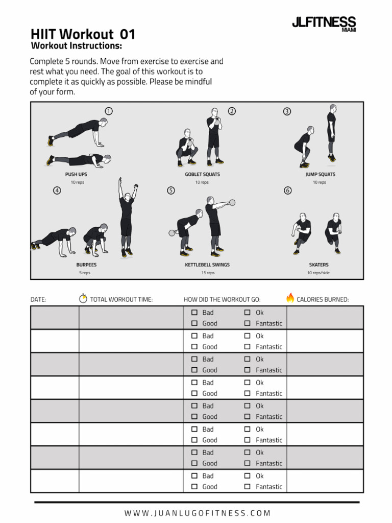 Printable Workout Logs - 15 Sheets - Letter Size | PDF