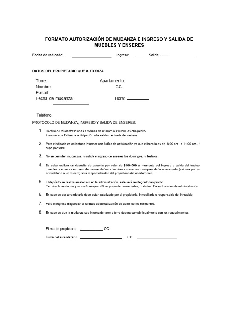 Formato Mudanza | PDF