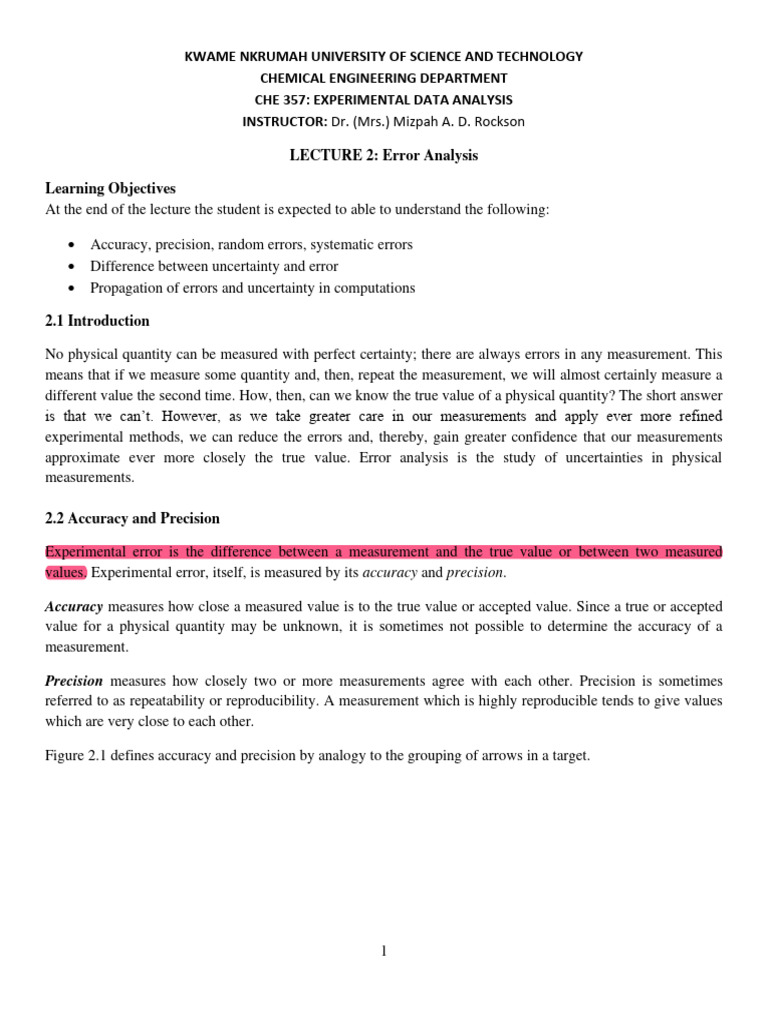 Lecture 2 2023 | PDF | Significant Figures | Observational Error