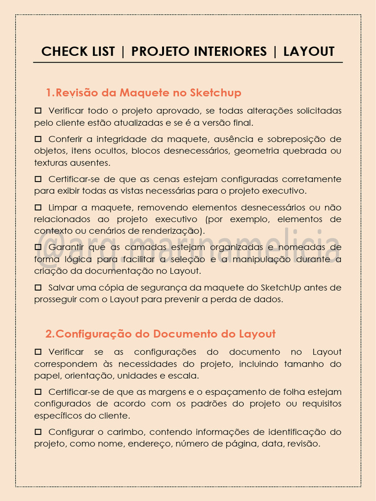 Checklist Interiores Layout | PDF | Impressão | Tinta