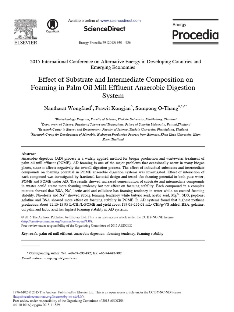Effect of Substrate and Intermediate Composition On Foaming in Palm Oil ...